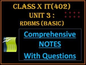 Updated Unit 3 Database Management System Class 10 Notes IT 402 ...