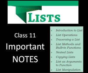 List Manipulation in Python Important Notes Class 11 - CS-IP-Learning-Hub