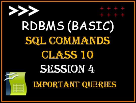 Important SQL Commands Class 10 IT Code 402 Questions and Answers Unit 3 RDBMS - CS-IP-Learning-Hub